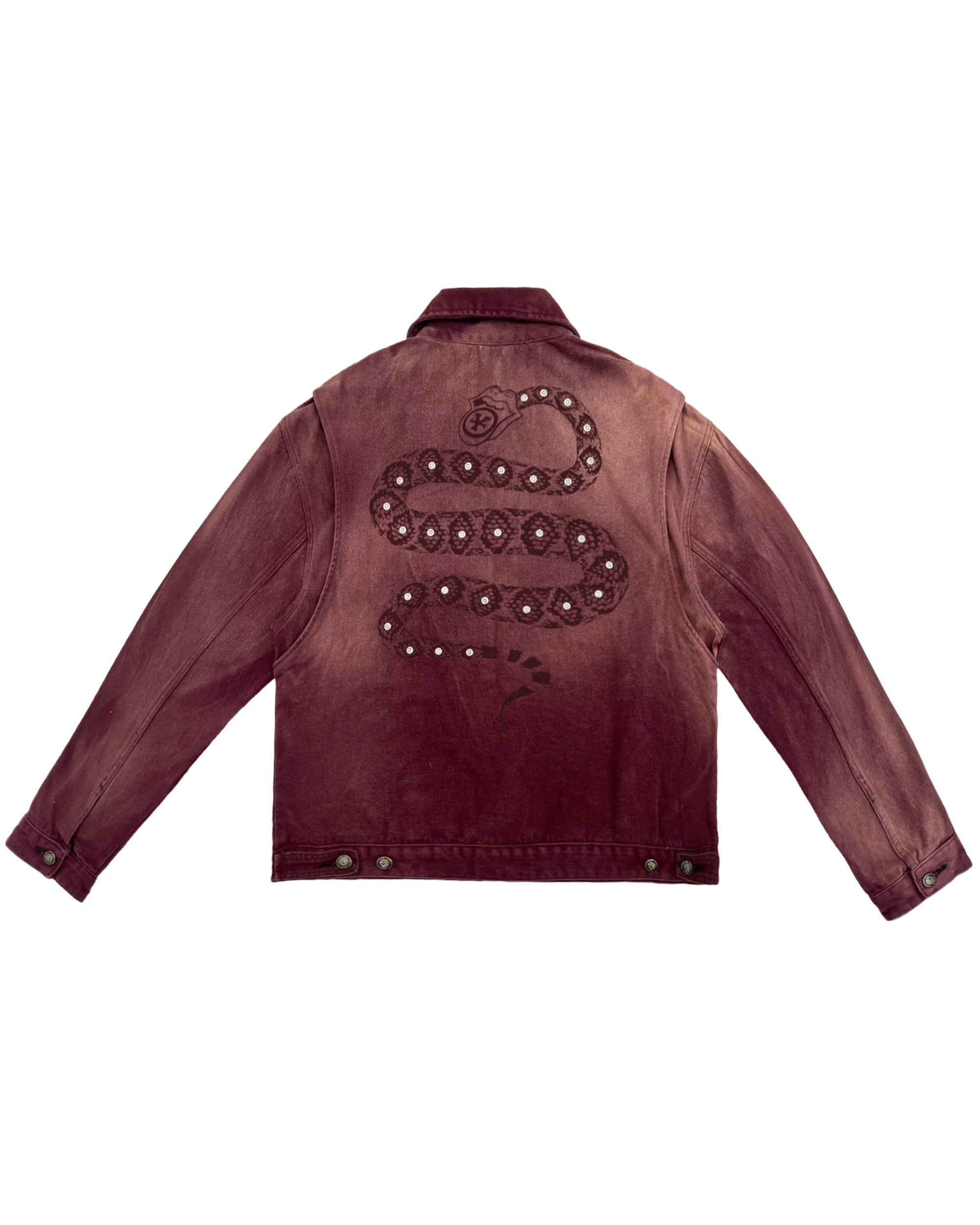 DCxRS Western Rivet Snake Denim Jacket Red – dirtycoins
